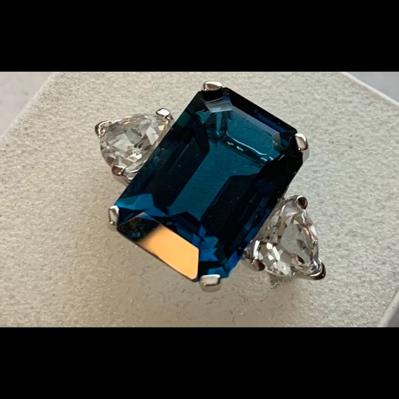 Coleen Lopez | Jewelry | Emerald Cut London Blue Topaz Ring | Poshmark